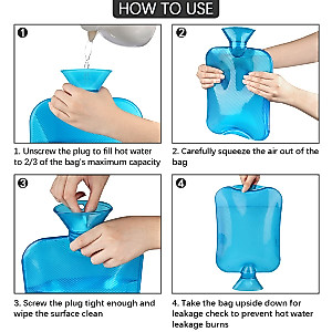 Red Ladybug Hot Water Bottle with Cover 2L, Ladybug PVC Hot Water Bag for Hand Feet Warmer, Pain Relief,Hot Compress and Cold Therapy