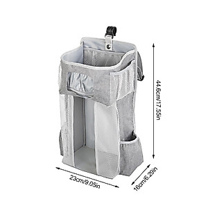 Hanging Diaper Caddy - Hanging Diaper Organizer For Changing Table, Crib Diaper Organizer For Baby Stuff, Baby Accessories For Newborn, Baby Shower Gifts - 17x9x6 Inches