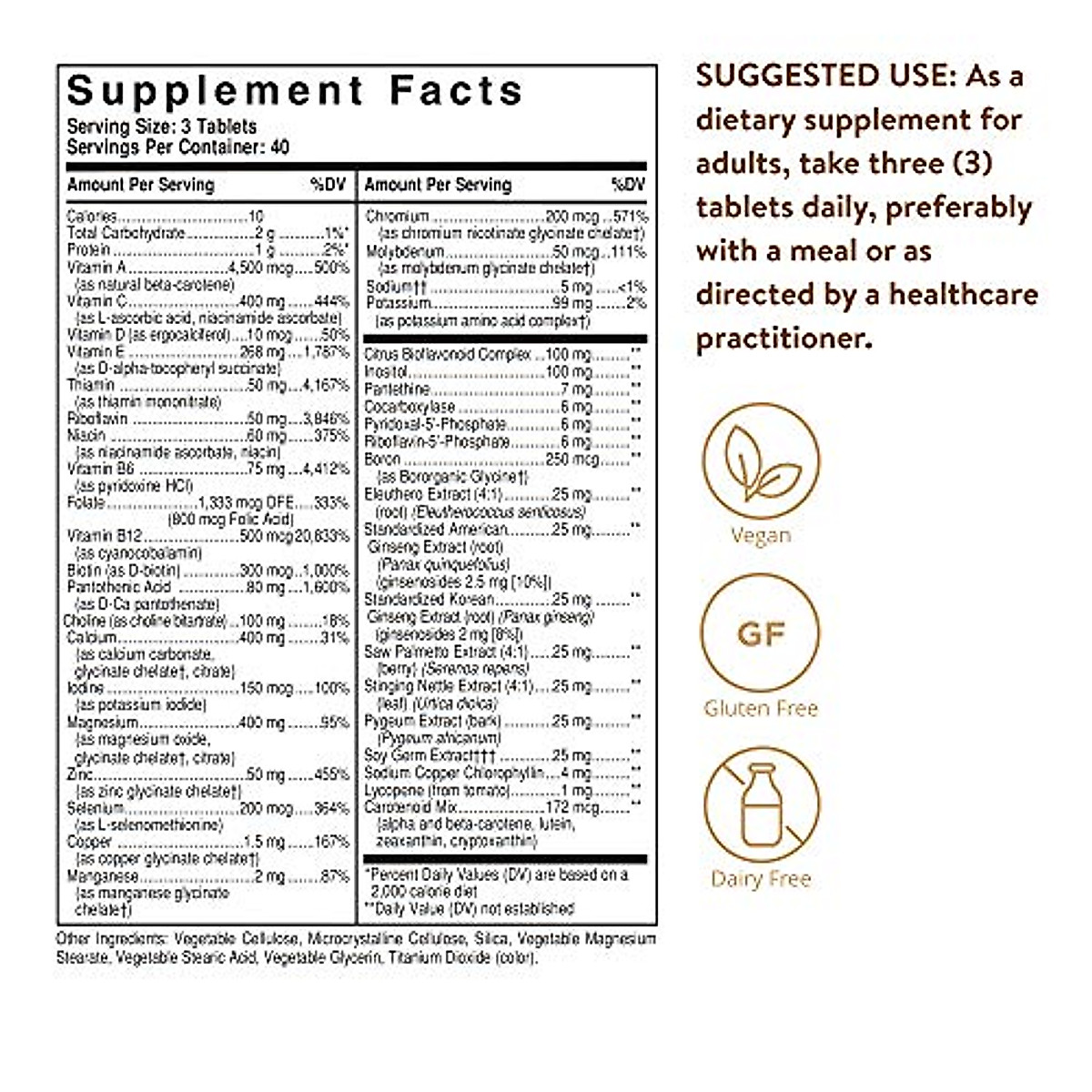 Solgar Male Multiple, 120 Tablets - Multivitamin, Mineral & Herbal Formula for Men - Advanced Phytonutrient - Vegan, Gluten Free, Dairy Free - 40 Servings