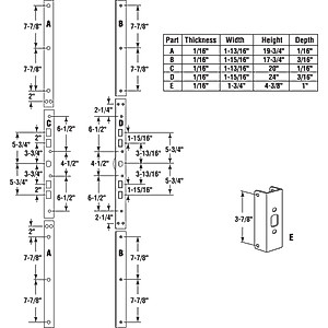 Prime-Line U 11026 Jamb Repair and Reinforcement Kit, 59-1/2 In. Installed, Steel Construction, White (1 Kit)