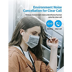 Wireless Earbuds 5.2 Bluetooth Headphones Deep Bass Noise Isolating Earphones with ENC Clear Call Microphone Touch Control IPX4 Sweat Resistant for iPhone 14 Pro Max Samsung S23 Ultra Google Pixel 7 6