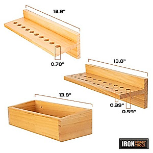 Iron Forge Tools Screwdriver Organizer, Hammer Holder and Pliers Rack - Wall Mount Workshop Hand Tool Organizers and Storage