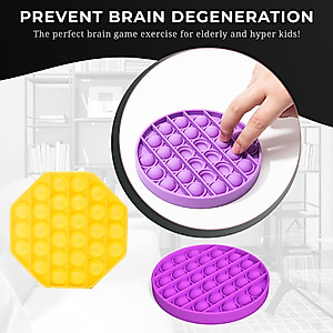 3 Pack Push Pop Fidget Toy - Push Pop Bubble Anti Anxiety Sensory Toy - Bubble Pop Stress Reliever - Durable & Washable Soft Silicone Squeeze Fidget Toy - Perfect for Adults & Kids (Three Colors)