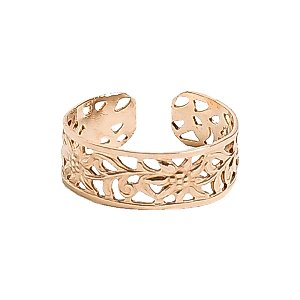 Toe Ring Calypso 14K Gold Fill Ring | Adjustable Gold Toe Ring for Women | Wide Tropical Design