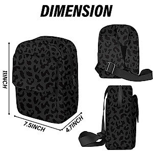 GABraden Cute Small Camera Bag with Photographer Camera Sling Bag Waterproof Dslr Camera Case Compatible with Nikon Sony Lightweigth for Women or Men（Black Leopard Cheetah）