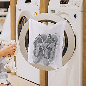 2 PCS Sneaker Wash & Dry Net Bag for Dryer, 15.7x15.7 Inch Large Laundry Net Mesh Wash Washing Bag with Zipper and Strap, Shoe Dryer Rack Inside Dryer for Clothing, Lingerie, Laundry Reused Bag Tool