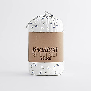 Linen Market 4 Piece Full Size Sheet Sets (Light Blue Floral) - Sleep Better Than Ever with These Ultra-Soft & Cooling Bed Sheets for Your Full Size Bed - Deep Pocket Fits 16" Mattress