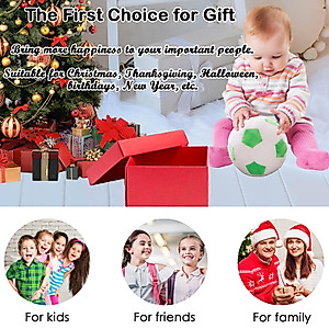 zhidiloveyou 9" Plush Soccer Ball Stuffed Toy, Plush Football Pillow Soccer Gift for Kids, White-Green