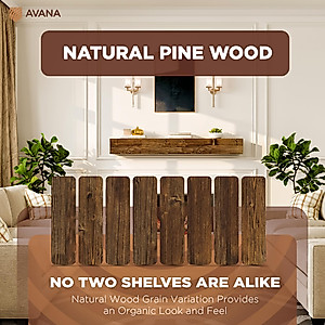 Avana Rustic Fireplace Mantle Shelf 60 Inches - Handcrafted Wood Mantles For Over Fireplace - Wall Mounted Farmhouse Fireplace Mantel Shelf - Floating Fireplace Mantels 60 X 8 X 5 - Rustic Traditional