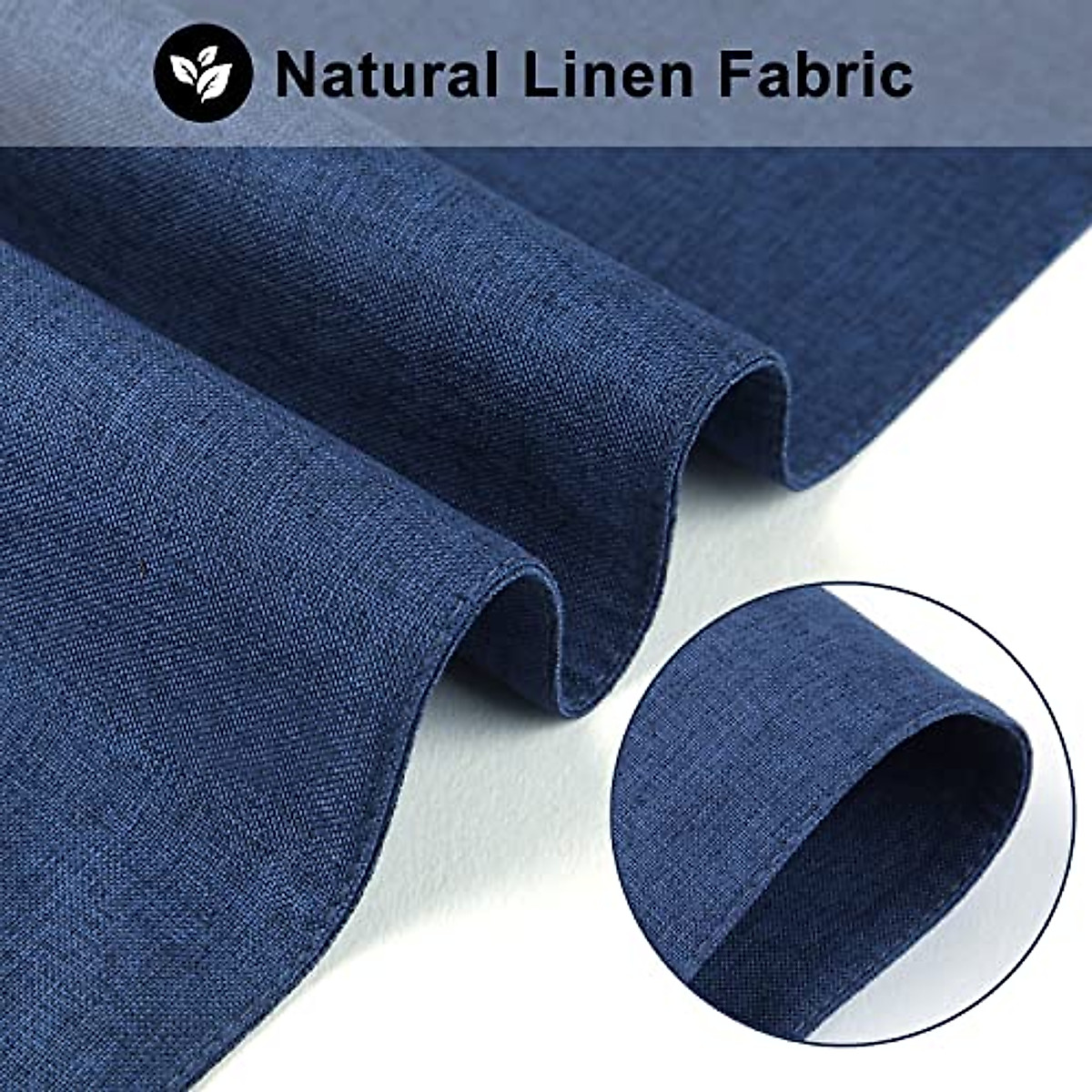 LANDVIEW Cloth Placemats Set of 6, Cotton Linen Blend Machine Washable Durable Linen Table Mats, Heat Resistant Placemats Wrinkle Free Place Mats for Dining Table, Easy to Clean (Navy Blue, 6)