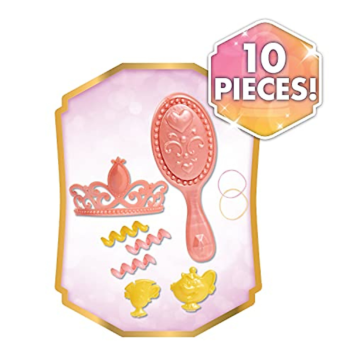 Disney Princess Belle Styling Head, Brown Hair, 10 Piece Pretend Play Set, Beauty and the Beast, Officially Licensed Kids Toys for Ages 3 Up by Just Play