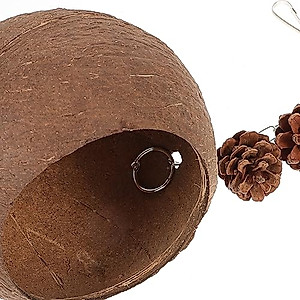 POPETPOP Coconut Shell Nest Bird Bed Bird Nest Tent Parrot Bed Parrot Supply Cage Parrot Hammock Bird Sleeping Tent Parrot Hut Bird Cage Hanging Hammock Bird House Parrot Nest Soft
