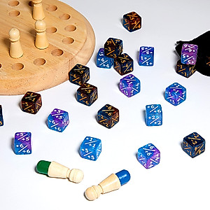 Sumind 24 Pieces MTG Dice Counters Token Dice Compatible with Magic The Gathering Dice Glitter D6 Dice Cube Loyalty Counter Dice Compatible with MTG, CCG, Card Gaming Accessory (Artsy Style)