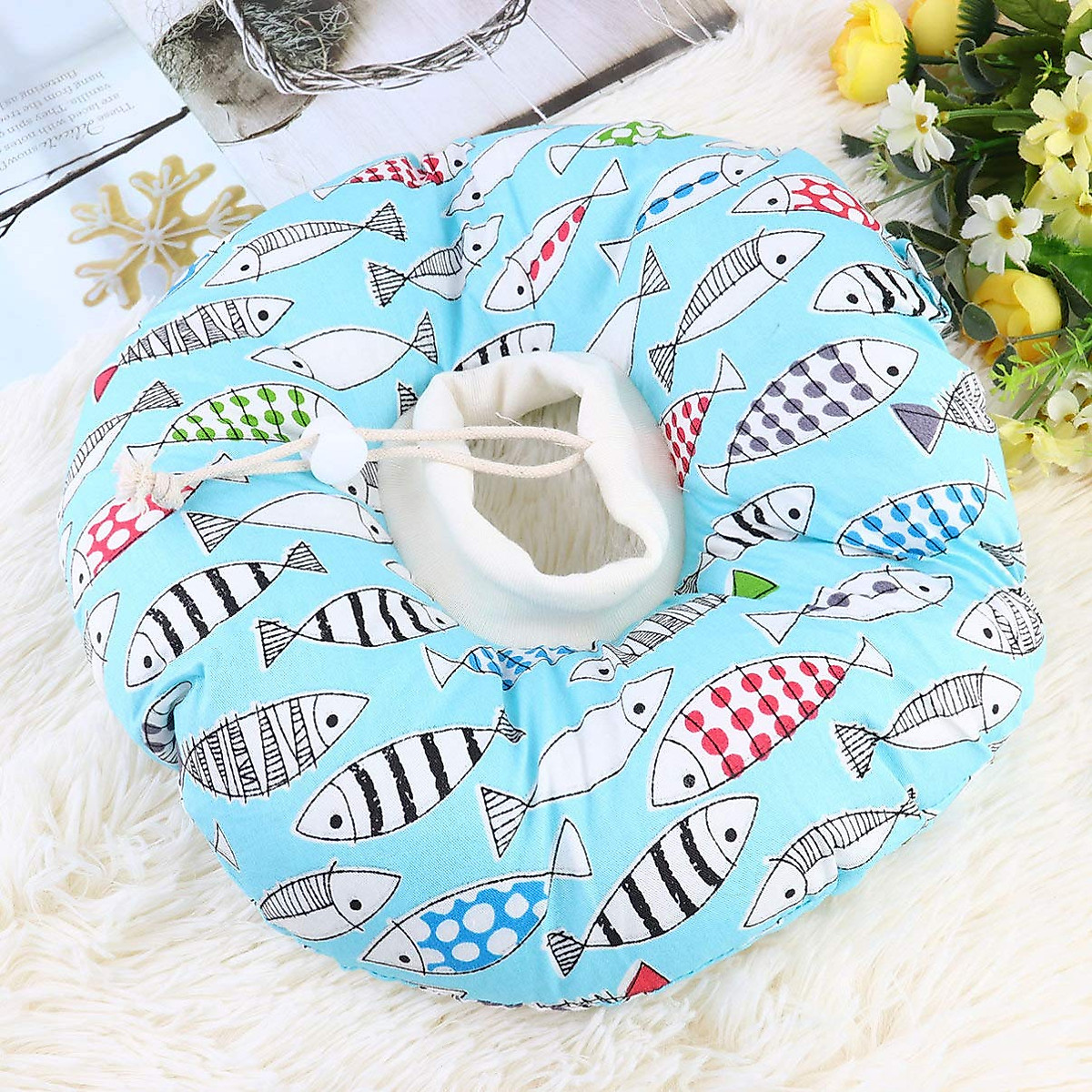 Balacoo Pet Recovery Collar Cat Recovery Collar Cat Cone Collar Cat Cones After Surgery Fish Pattern Soft