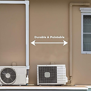 GCGOODS 3in 9ft Decorative PVC Lineset Cover Kit for Ductless Mini Split Air Conditioners, Central AC and Heat Pumps