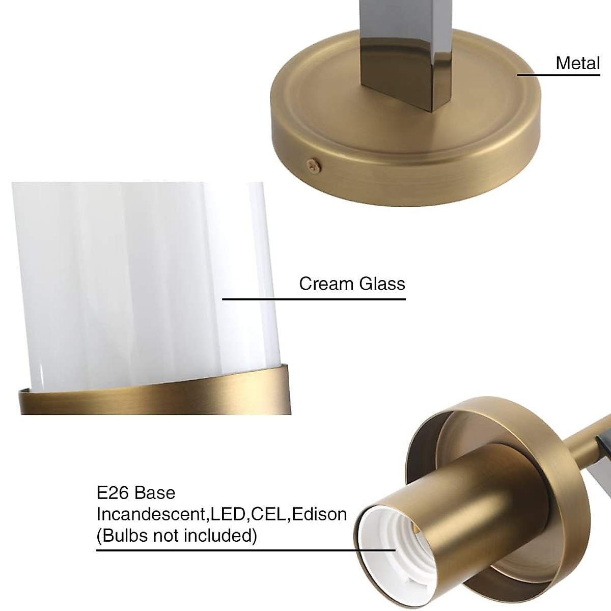 PERMO Vintage Wall Sconce Antique Single Sconces Lighting Fixture with 2.8" Cylindrical Shade Milk Glass Sconces for Bathroom Living Room