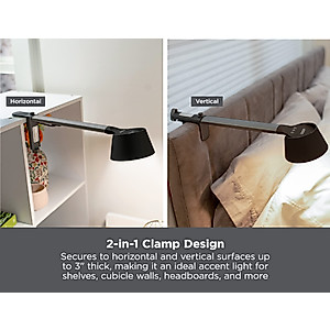 BLACK+DECKER Verve Designer LED Clamp Light, Fits Shelves, Cubicles & Headboards, True White LED + 16M RGB Colors