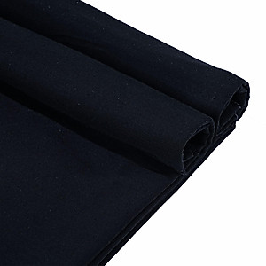 Black Cotton Fabric by Yard - Muslin Fabric by The Yard 100% Cotton Quilting Crafting Cuttable Cloth 3 Yards Sewing Material Apparel Cloth