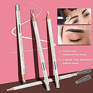 Tattoo Makeup And Microblading Supplies Kit-Permanent Eye Brow Liners For Marking In 5 Colors Waterproof Eyebrow Pencils Peel (white)