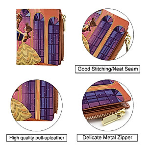 KBVWHW Cartoon Animation Faux Leather Wallet |Beauty and The Beast Wallet | TV Movie Lover Gifts Birthday Graduation Inspirational Gifts for Daughter Girls (beauty 2)