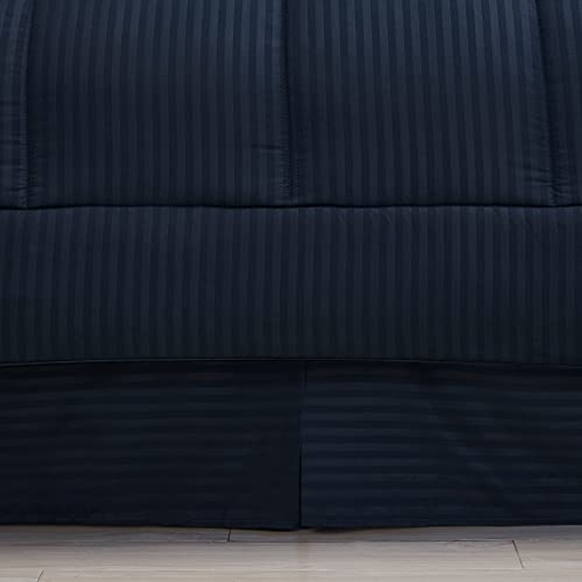 Queen Comforter Set 8 Piece Bed in a Bag with Bed Skirt, Fitted Sheet, Flat Sheet, 2 Pillowcases, 2 Pillow Shams, Queen, Dobby Navy