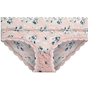 Jessica Simpson Women's Hipster Underwear - 5 Pack Microfiber Lace Trim No Show Seamless Panties, (Sizes: S-XL), Size Medium, Mauve/Angel Wing/Indigo/Blue