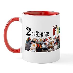 CafePress Zebra Finch Crazy Sticker Mugs Ceramic Coffee Mug, Tea Cup 11 oz