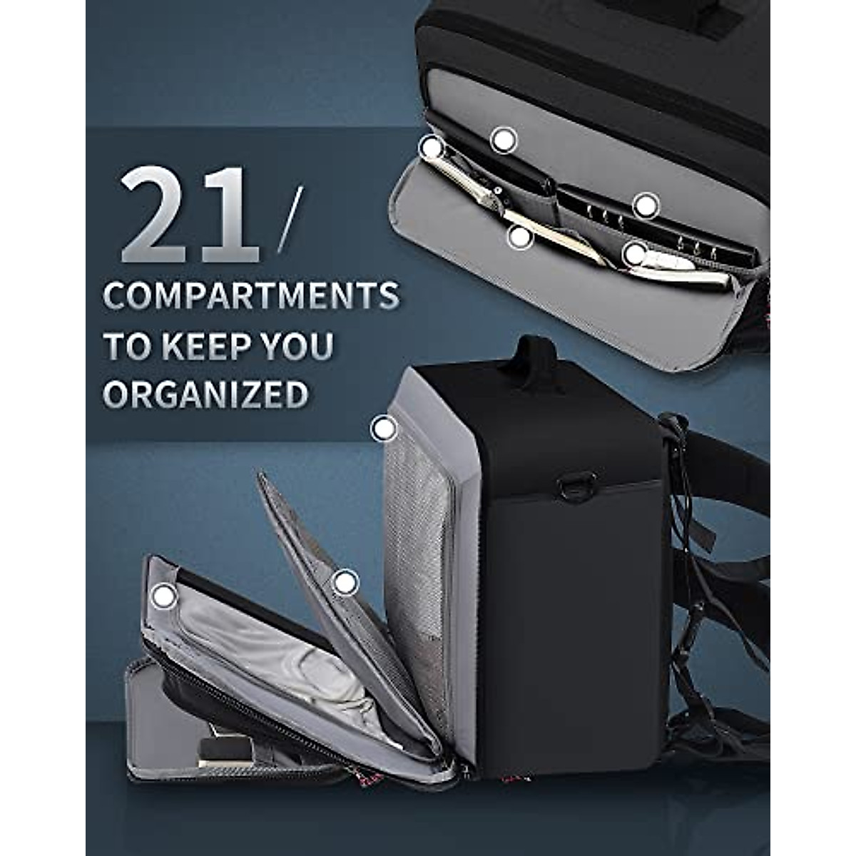 TRAILKICKER Travel Backpack Flight Approved Carry On Backpack Water Resistant Weekender Bag (Black)