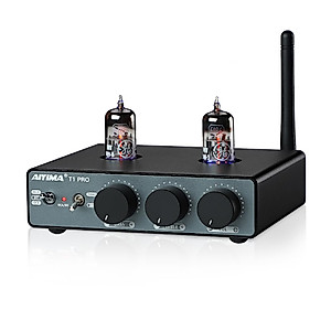 AIYIMA T1 PRO Tube Preamp Vacuum Receiver Home Audio Preamplifier with RCA/Bluetooth & Bass Treble for HiFi Stereo Amplifier&Powered Speakers,with AUX/12V Trigger Signal Output (T7)