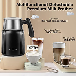 Milk Frother, Multi Function Intelligent Milk Frother 13.5OZ/400ML Digital Screen Smart Touch Control Milk Cafe Warmer Detachable Jug Dishwasher Safe, for Latte Cappuccino Hot Chocolate (L9)