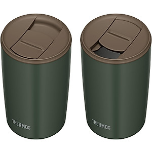 Thermos JDP-401 FG Vacuum Insulated Tumbler with Lid, 13.5 fl oz (400 ml), Forest Green