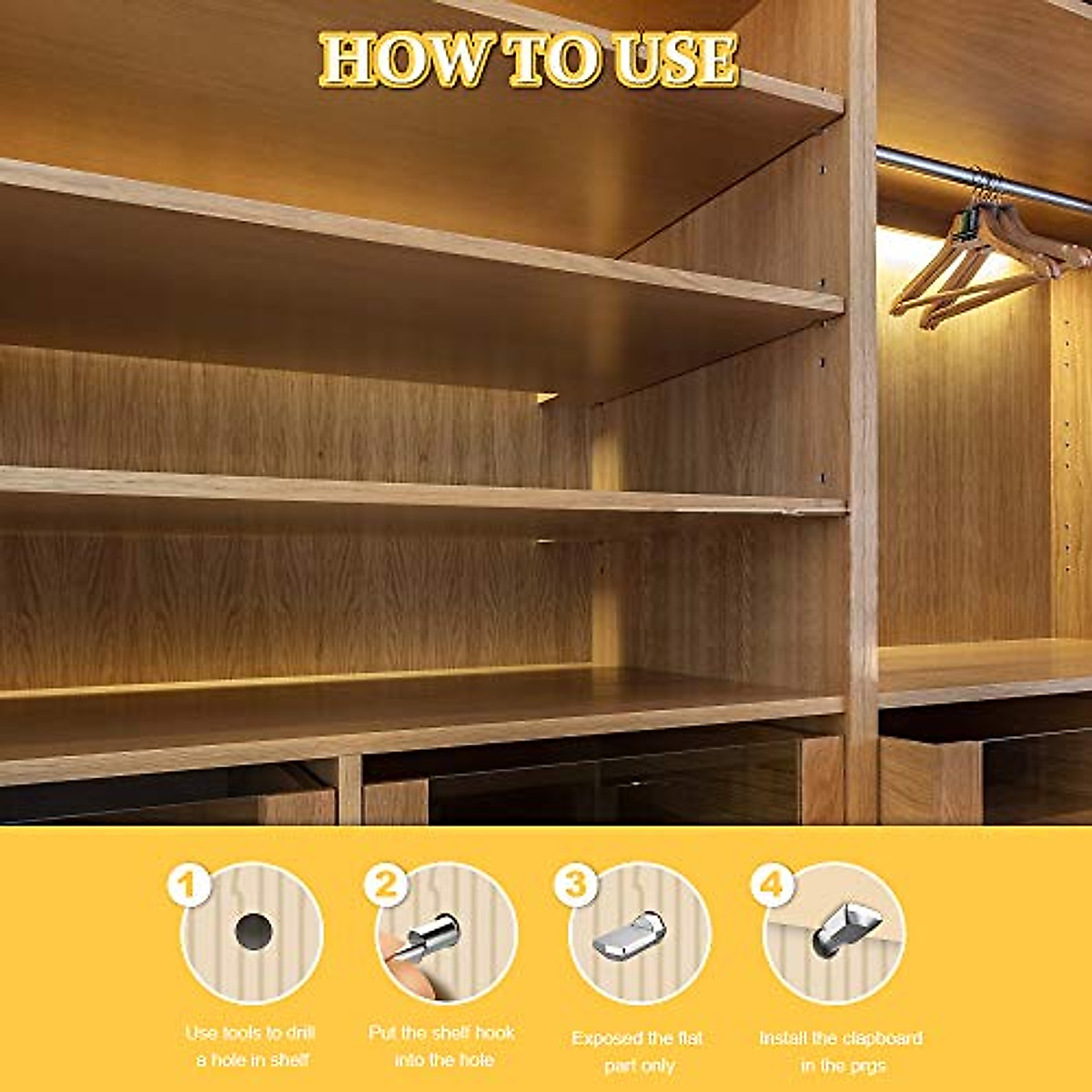 FANDAMEI Metal Nickel Shelf Pins Spoon Shaped Cabinet Support Pegs Holder (200 Packs, 5mm)