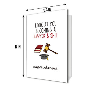 Chomerry Lawyer Graduation Card, Congratulation Become a Lawyer, Grad Card for Law Student