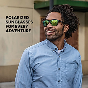 Suncloud A-Team Polarized Sunglasses, Matte Tortoise/Polarized Green Mirror, One Size