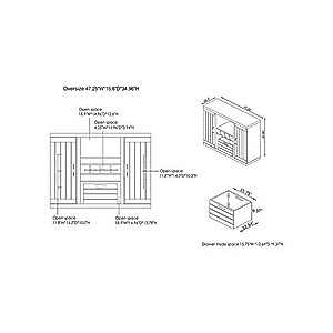 Furniture of America Vando Industrial Wood Multi-Storage Buffet in Black