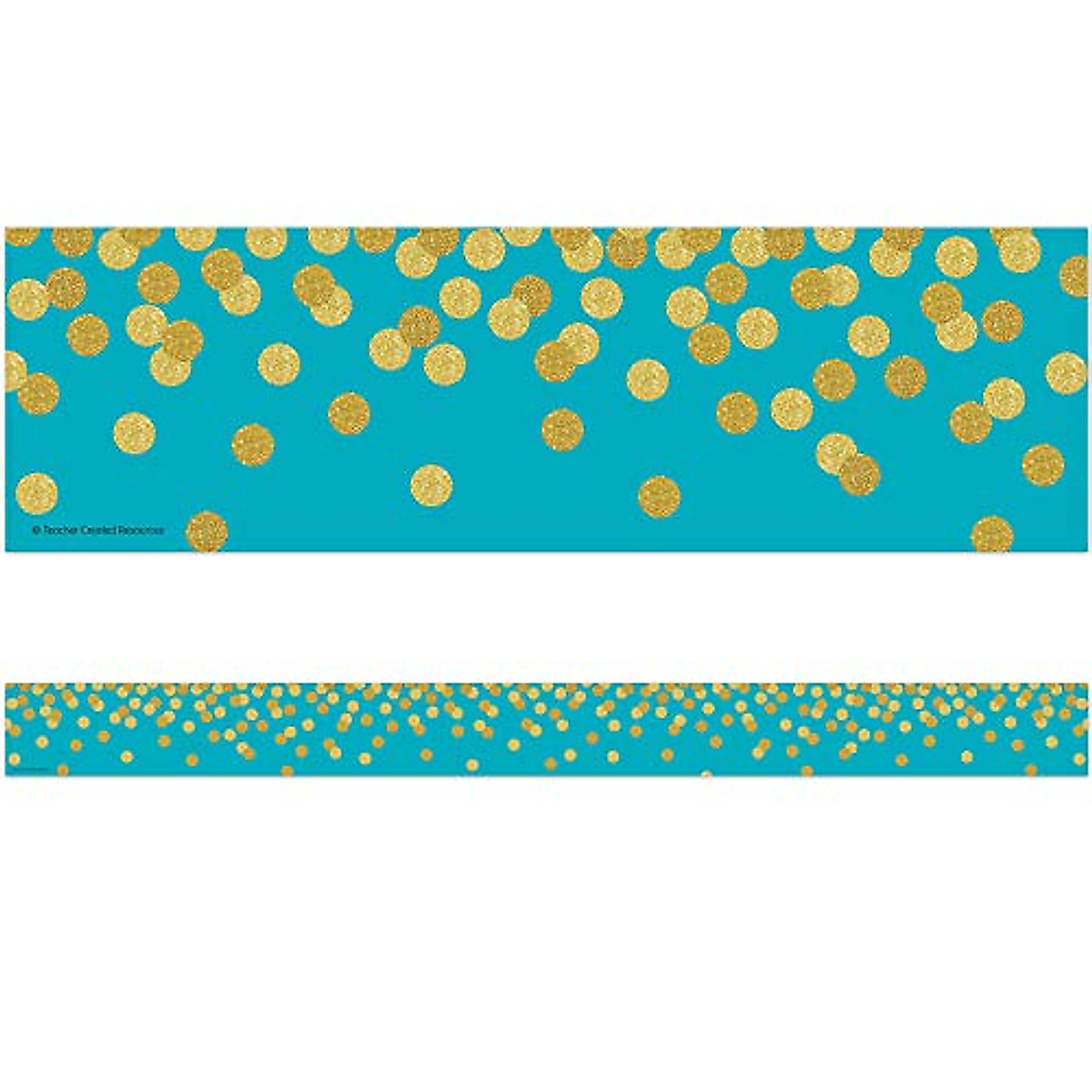 Teacher Created Resources Teal Confetti Straight Border Trim (TCR8869)