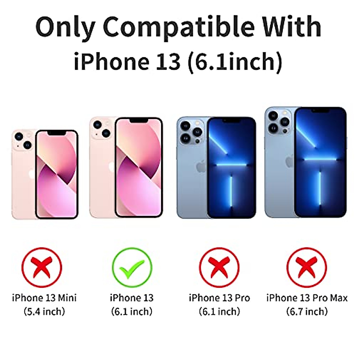 VEGO Compatible for iPhone 13 Case, iPhone 13 Kickstand Case with Slide Camera Cover, Built-in 360° Rotate Ring Stand Magnetic Cover Case for iPhone 13 6.1 inch 2021 - Red