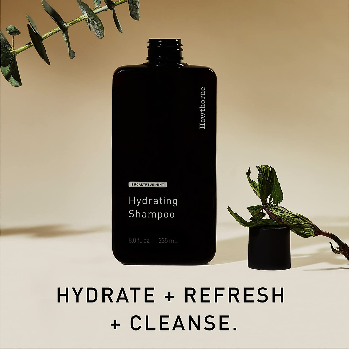 Hawthorne Men's Daily Hydrating Shampoo. For Stronger, Healthier Hair with Pure Argan Oil and Coconut Oil. Mint and Eucalyptus Scent. Sulfate Free, Paraben Free. 8 fl. oz.