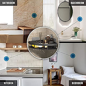 XYMYNB Corner Shower Caddy 2PCS, Bathroom Storage Shower Organizer, Bathroom Shower Shelves with 4 Hooks, 1 Soap Dish