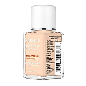 Neutrogena SkinClearing Oil-Free Acne and Blemish Fighting Liquid Foundation with .5% Salicylic Acid Acne Medicine, Shine Controlling Makeup for Acne Prone Skin, 40 Nude, 1 fl. Oz