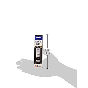 EPSON T522 EcoTank Ink Ultra-high Capacity Bottle Black (T522120-S) for select Epson EcoTank Printers