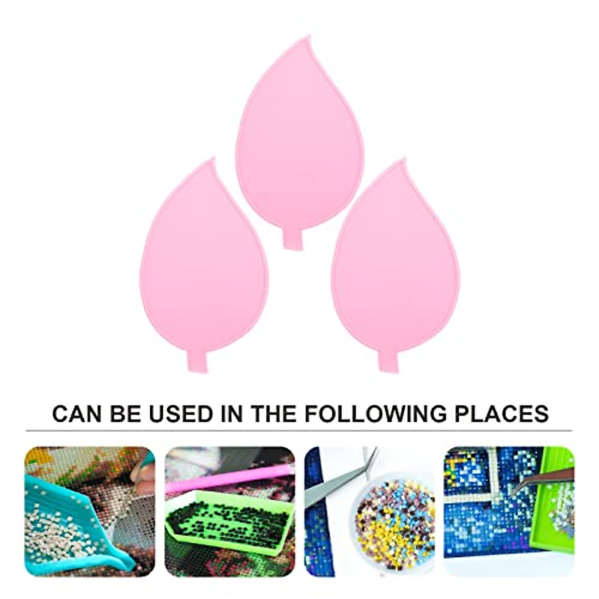 COHEALI 3pairs Tool Container Plate Diamonds for Art Organizers Cross of Bead Round Lids Nail Picture Diamond Craft Accessories with Leaf Tray Mosaic Painting Dotting Sorting