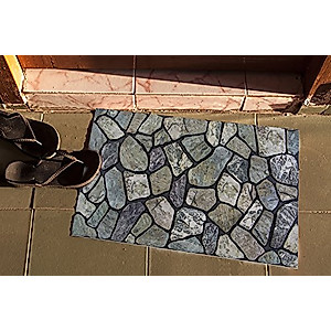 Apache Mills Masterpiece Flagstone Grey Stone Door Mat, 18-Inch by 30-Inch