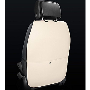 ZZ Lighting Car Kick Mats Seat Back Protectors Kick and Stain Protection for Children Or Adult with Pocket Universal Size(2 Pack,Beige)