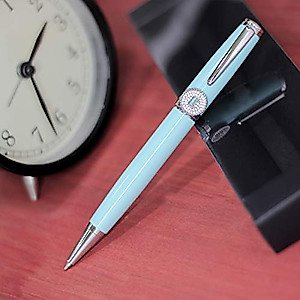 BIJOUX BOBBI [Premium Quality Pen with Individualized Letter Embellishment - Letter S - Black/Gold