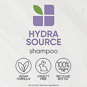 Biolage Hydra Source Shampoo - Softens & Adds Shine, For Dry Hair, Infused with Micro-Filtered Aloe Vera & Fermented Hyaluronic Acid, Vegan & Paraben-Free, 1.6 Fl Oz, Packaging May Vary