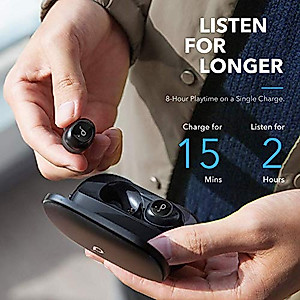 Soundcore Liberty True-Wireless Headphones, 100-Hour Playtime, Bluetooth 5 Wireless Earbuds, Graphene Driver Technology, Sweatproof True Wireless Earbuds,Smart AI, Stereo Handsfree Calls (Renewed) 