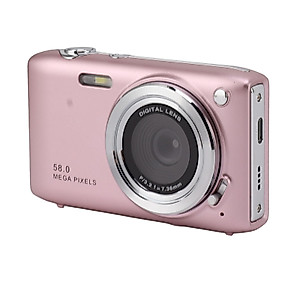 4K Digital Camera, 2.88 Inch IPS Screen, Slim and Lightweight Auto Focus Teen Small Camera, 58MP Auto Exposure for Travel (Pink)