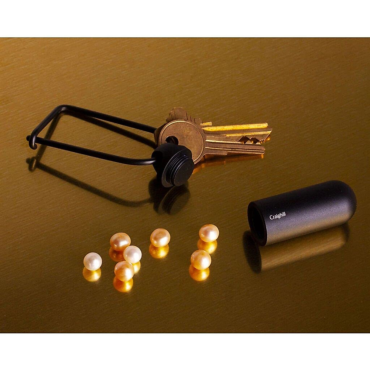 Craighill Key Capsule - Pill Container Keychain, Portable Vitamin Case for Travel, Camping & Everyday, EDC Accessory, Lightweight, Anodized Aluminum - Black