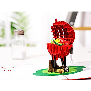 Liif BBQ Steak And Grill Barbecue Fathers Day Pop Up Card, 3D Greeting Card for All Occasions, Happy Birthday Card For Dad, Father, Husband, Boyfriend, Chef, Thank You, Retirement Card